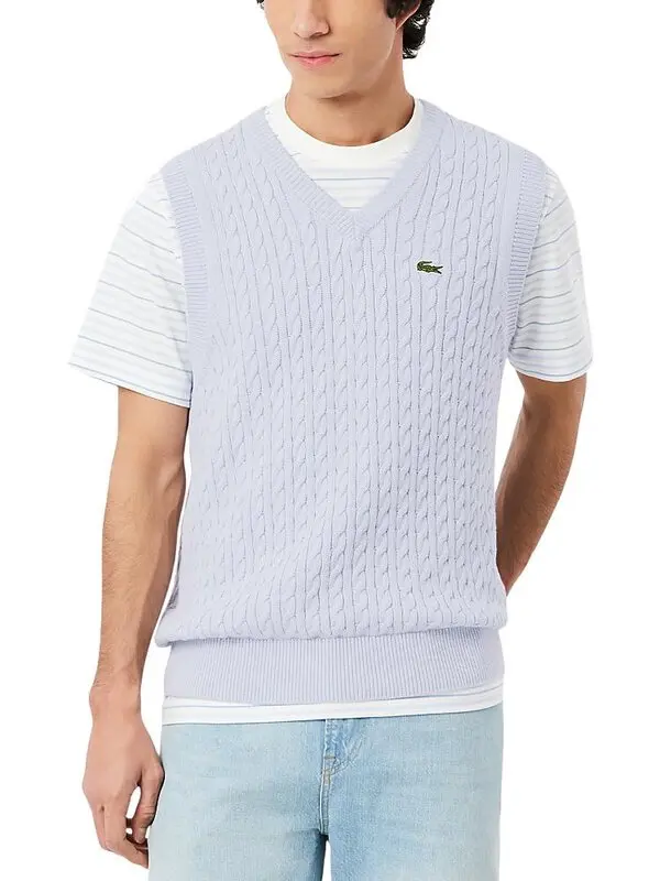 Lacoste Cable Knit Cotton Sweater Vest - Phoenix