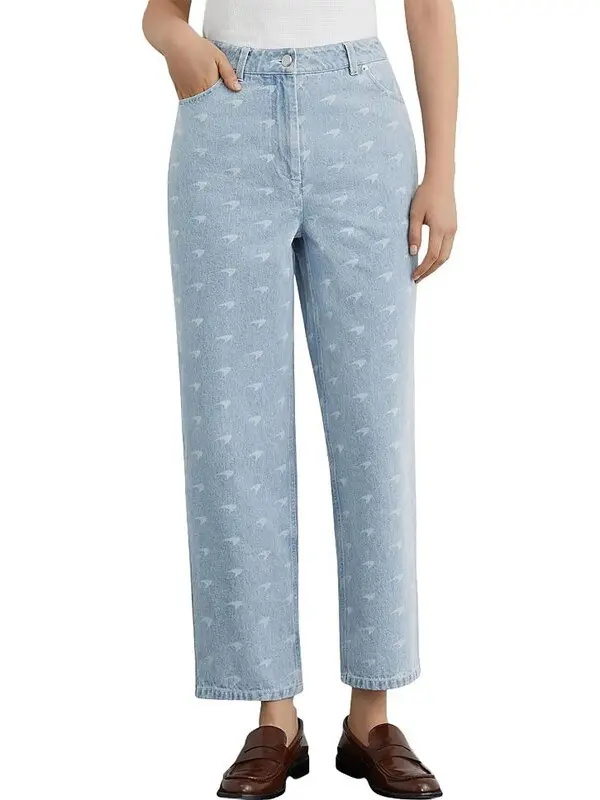 REISS Clairo Speedmark Interest Denim Jeans - Soft Blue