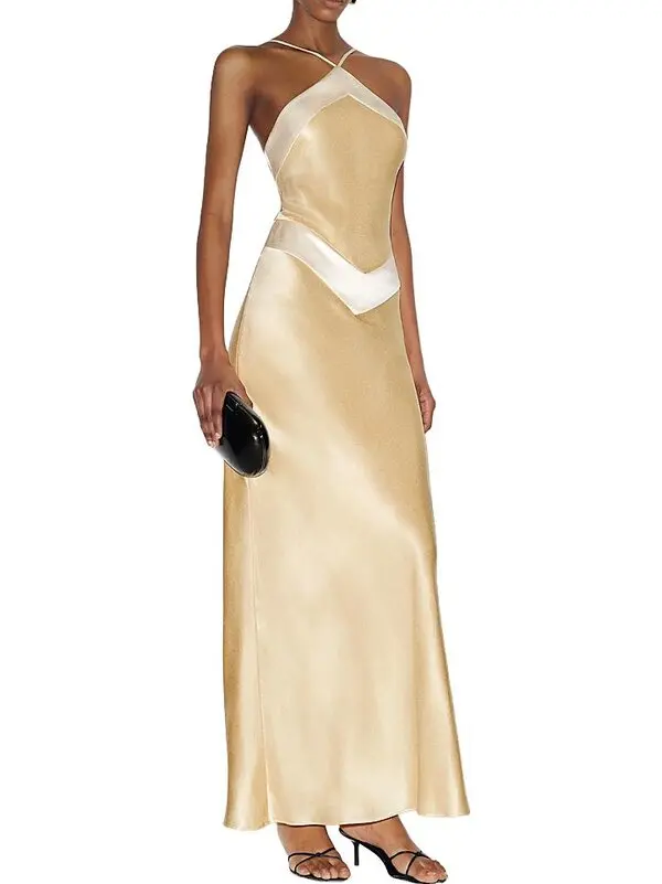 REFORMATION Jillian Silk Maxi Dress - Parmesan