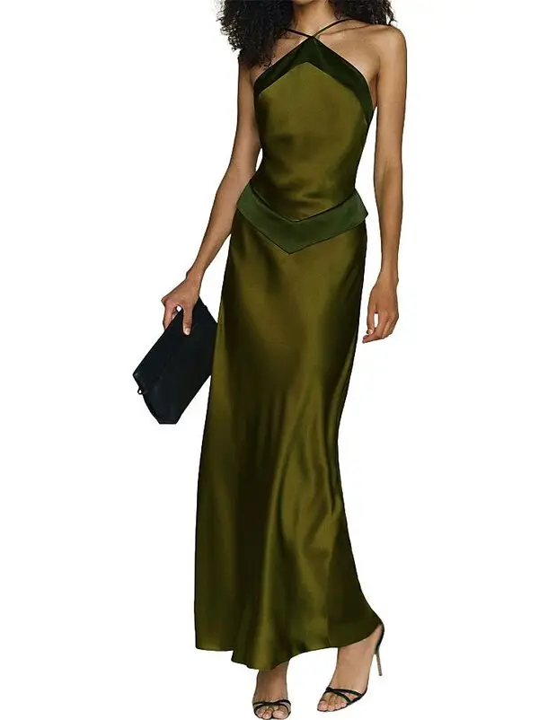 REFORMATION Jillian Silk Maxi Dress - Pear