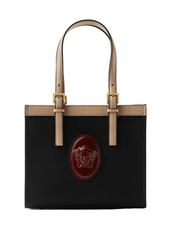 Versace Rivière Mini Canvas Tote - Black
