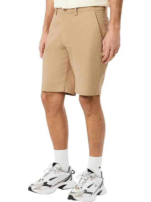 Lacoste Regular Fit Stretch Cotton Blend Chino Bermuda Shorts - Beige
