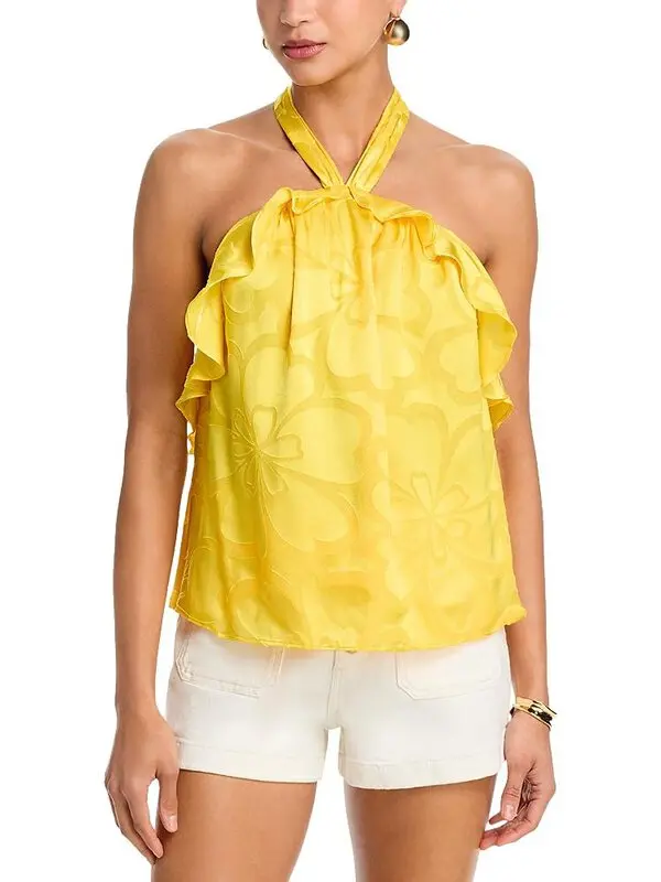 Ramy Brook Talia Burnout Halter Top - Sunshine Burnout