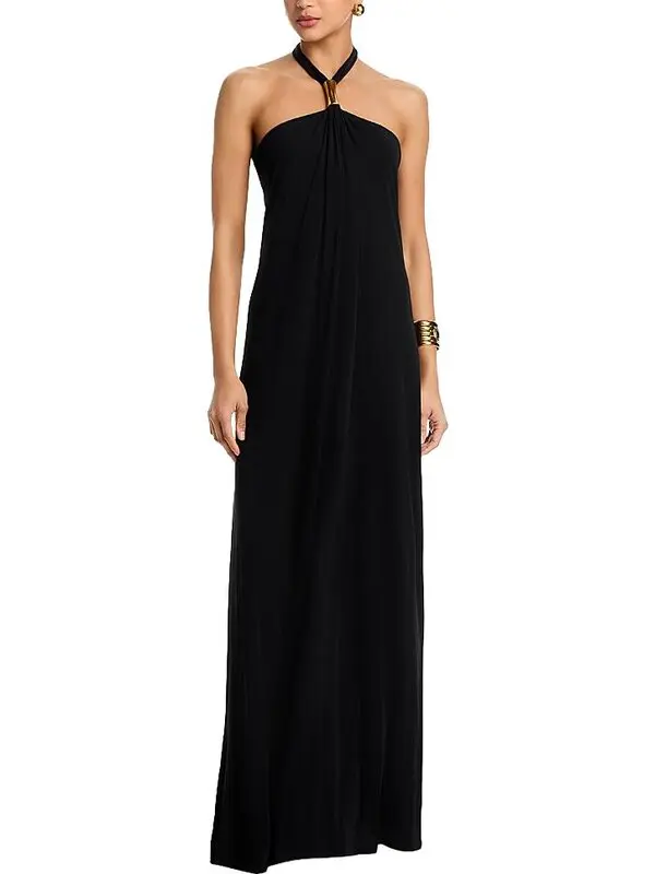 Ramy Brook Meredith Halter Neck Gown - Black