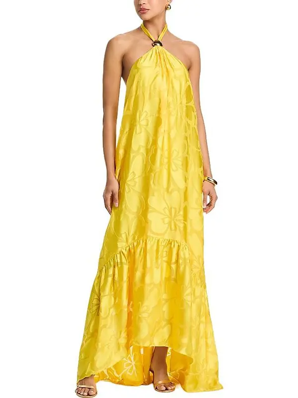 Ramy Brook Zelda Halterneck Maxi Dress - Sunshine Burnout