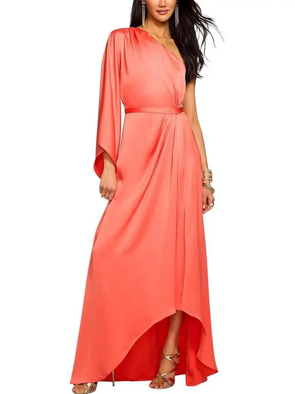 Ramy Brook Opal One-shoulder Gown - Coral