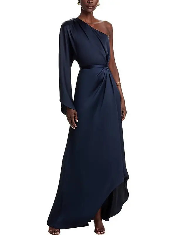 Ramy Brook Opal One-shoulder Gown - Navy