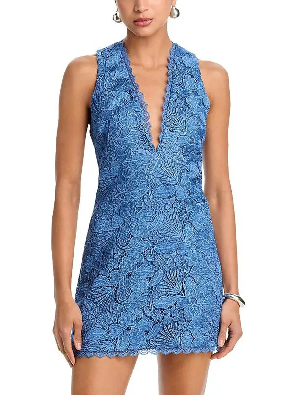 Ramy Brook Rosalie Lace Mini Dress - Blue Lace