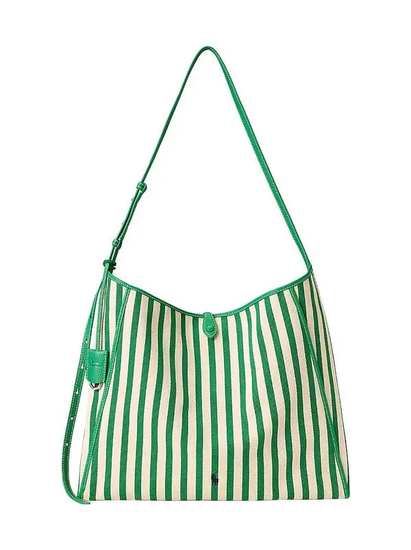 Polo Ralph Lauren Striped Canvas Messenger Bag - Paper/parrot