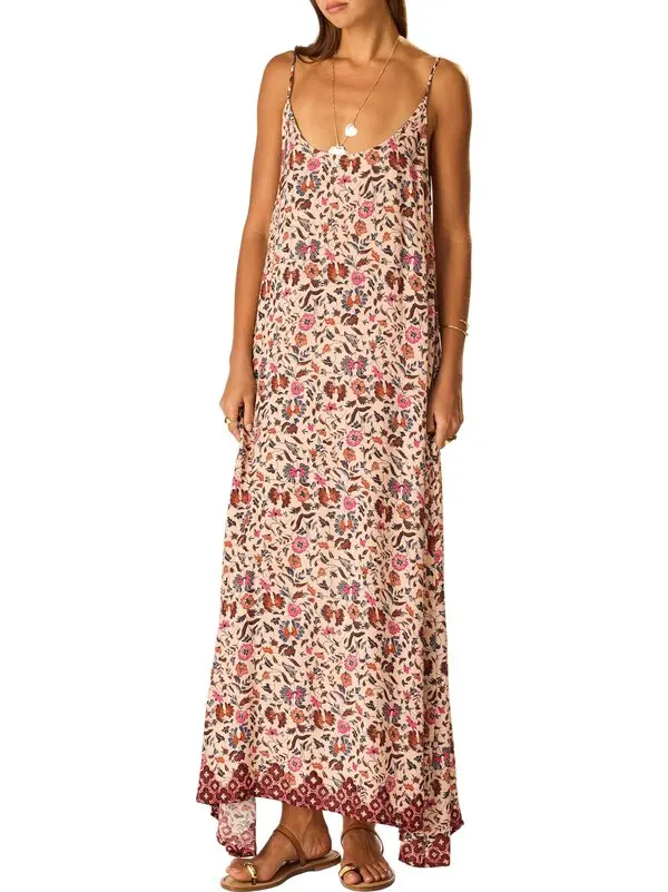 Natalie Martin Heather Floral Maxi Slip Dress - Neutral