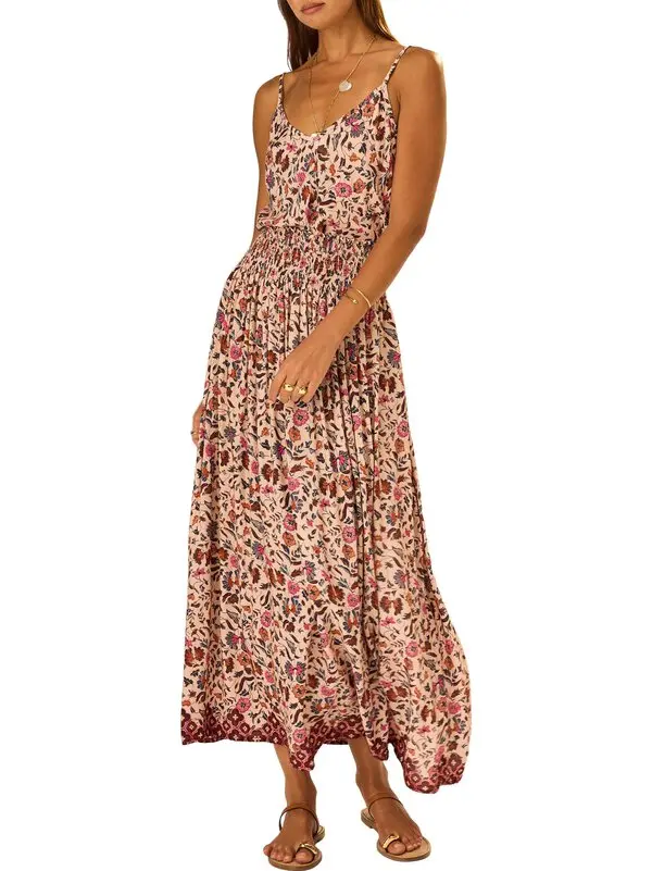 Natalie Martin Bella Floral Smocked Maxi Skirt - Neutral