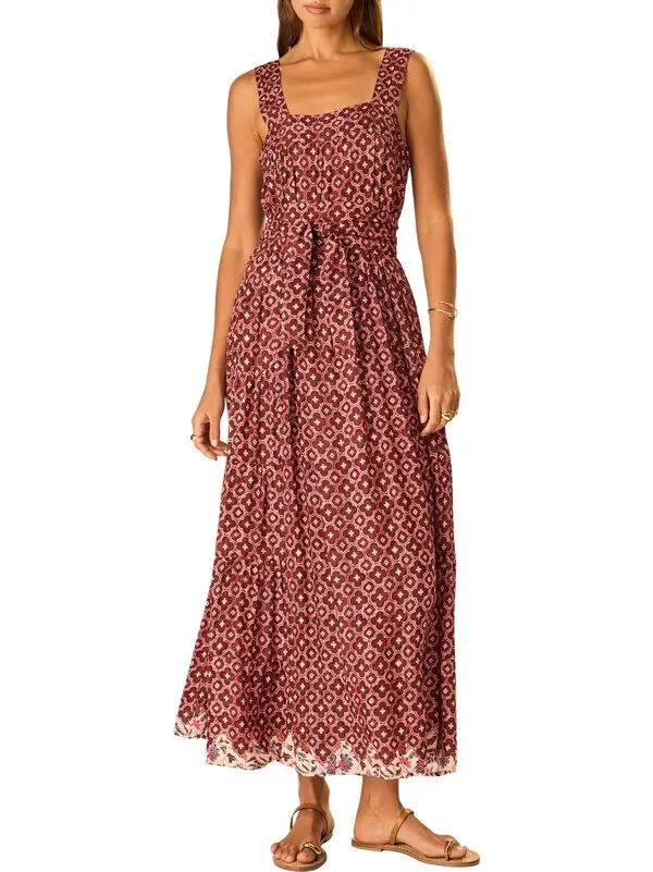 Natalie Martin Jasmine Viscose Maxi Dress - Red