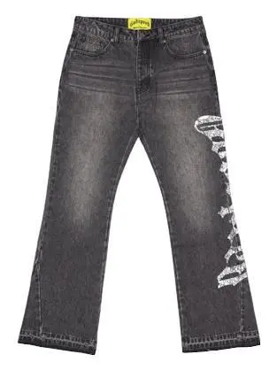 GODSPEED Og Logo Flared Denim Pants - Grey Wash