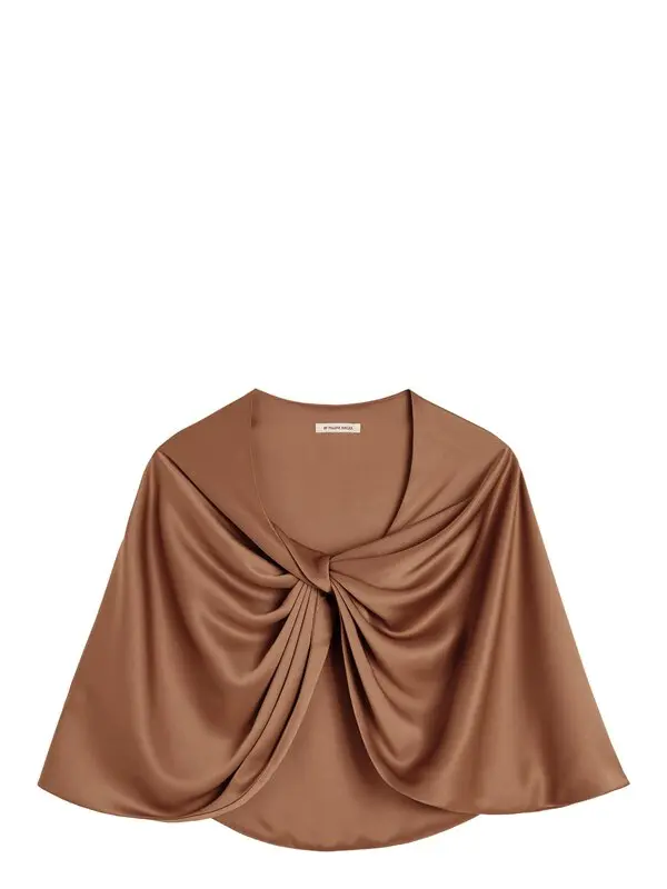BY MALENE BIRGER Pinlos" Satin Cape - Latte Brown