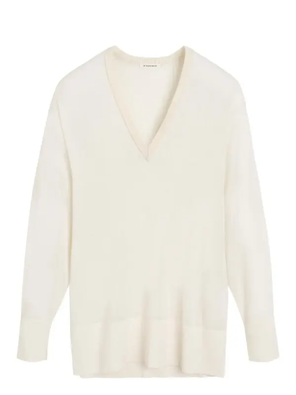 BY MALENE BIRGER Derya V-neck Sweater - Soft White