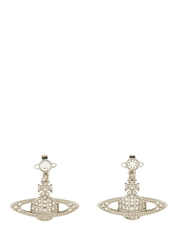 VIVIENNE WESTWOOD Mini Bas Relief Orb Earrings - Silver