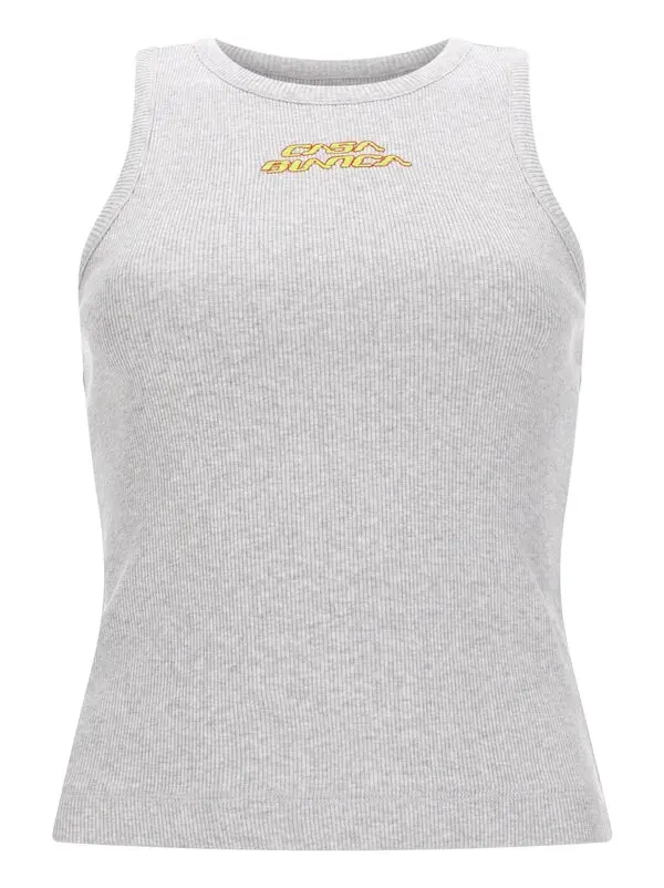 Casablanca Ribbed Logo Tank Top - Grey