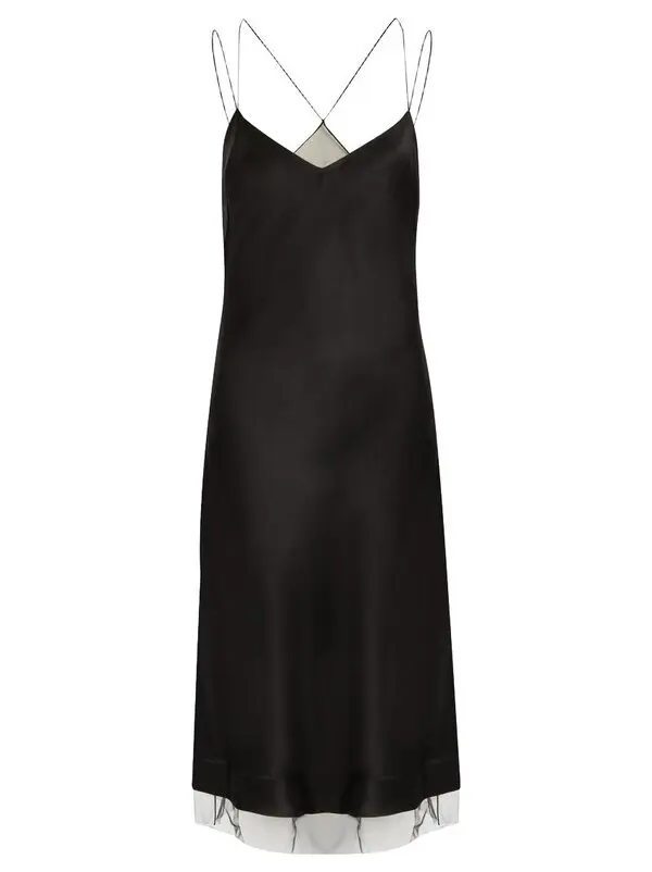 Anna October Antea Cut-out Satin Midi Dress - Black