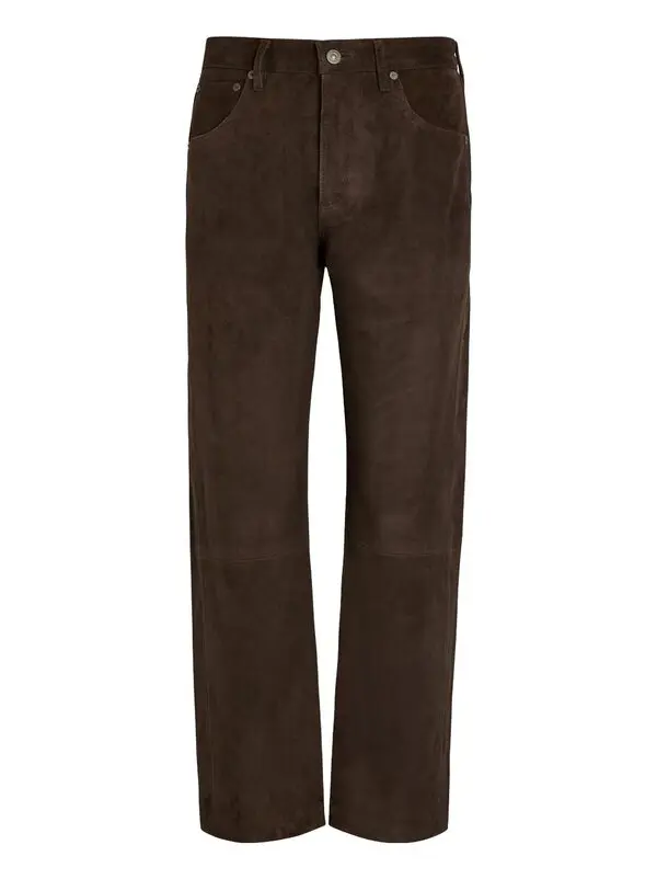Citizens Of Humanity Winslow Straight-leg Suede Trousers - Brown