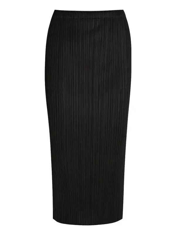 Issey Miyake Pleated Midi Skirt - Black