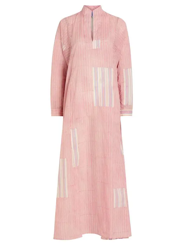 Thierry Colson Striped Cotton Maxi Dress - Red