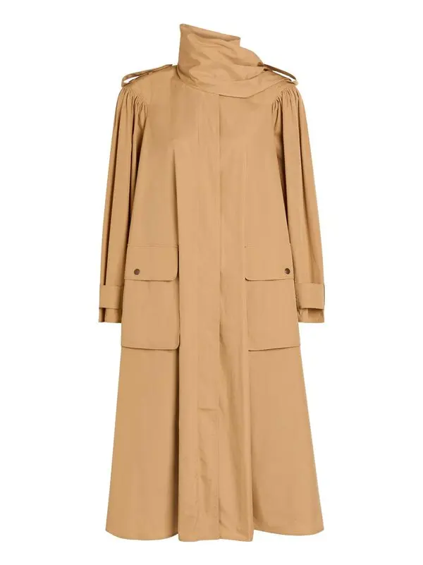 Chloé Scarf-effect Cotton-poplin Trench Coat - Beige