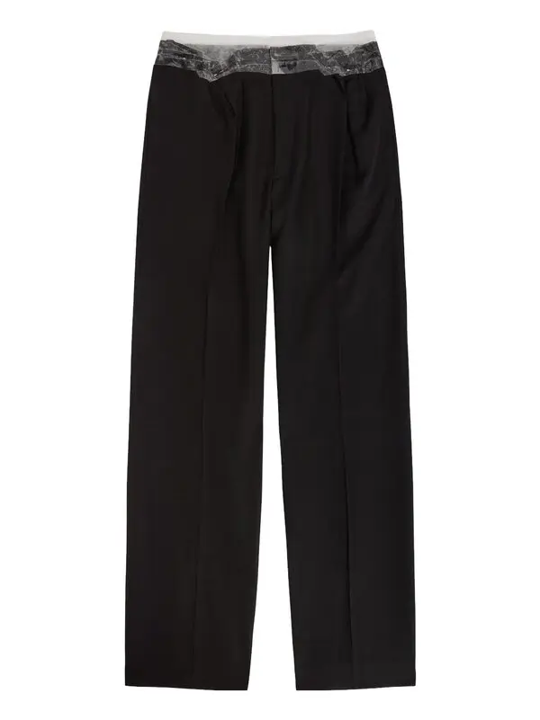 MAISON MARGIELA Tape-effect Wool Trousers - Black