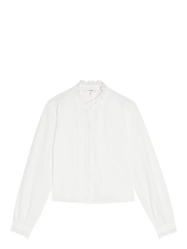 FRAME Keepsake Broderie Anglaise Cotton-poplin Blouse - White
