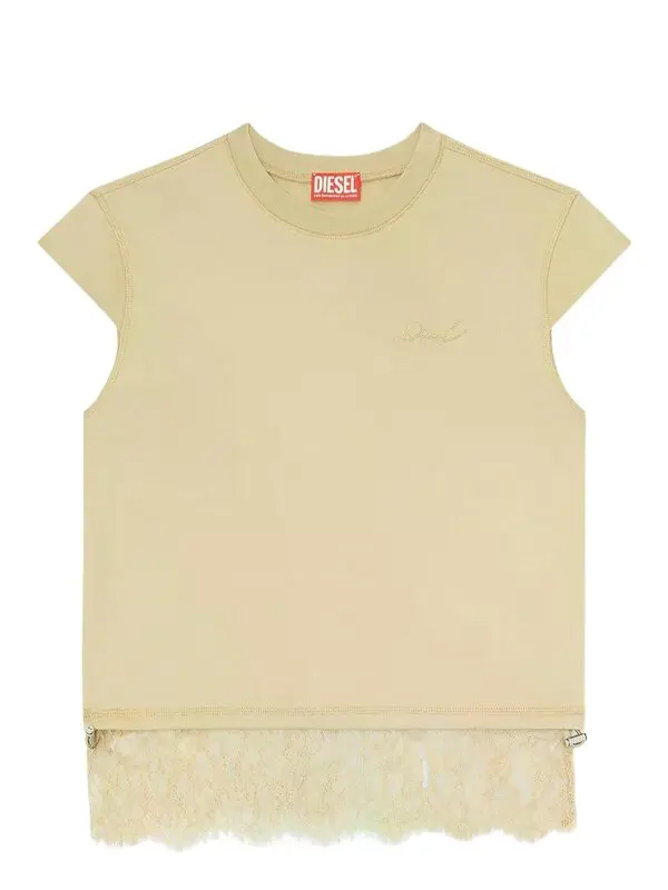 DIESEL® T-luna Lace-trim Top - Neutrals