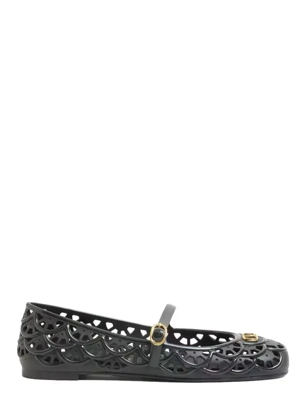 Valentino Garavani Ondette Rubber Ballerinas - Black
