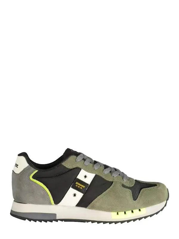 BLAUER. Suede Panelled Sneakers - Green
