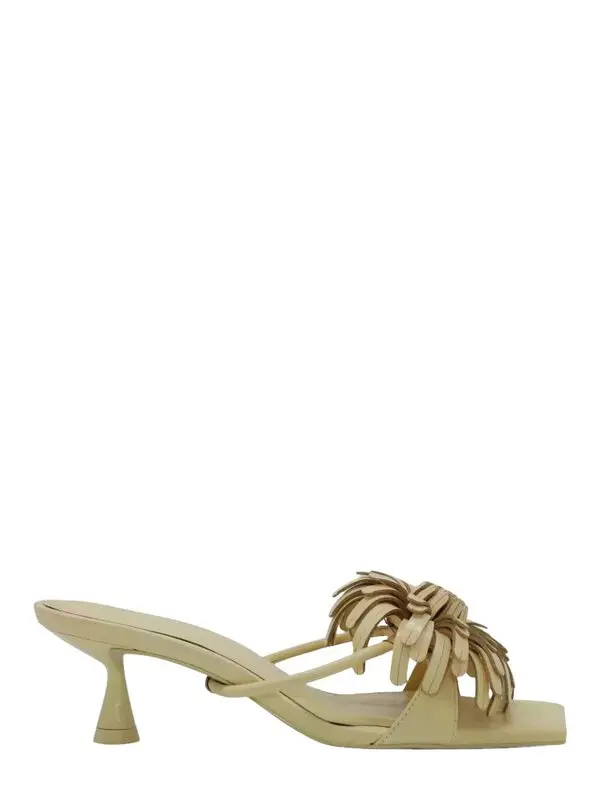 Cult Gaia Alora Floral Appliqué Heeled Sandals - Neutrals