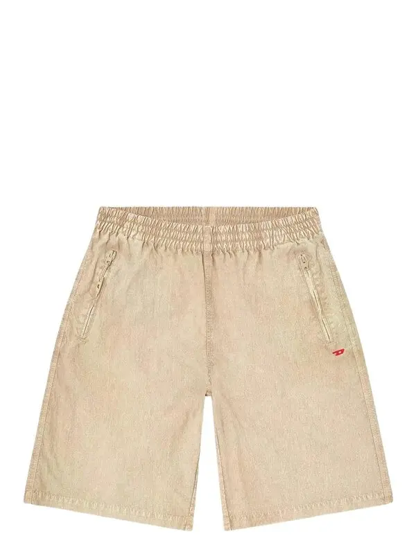 DIESEL® Logo Embroidered Textured Shorts - Neutrals