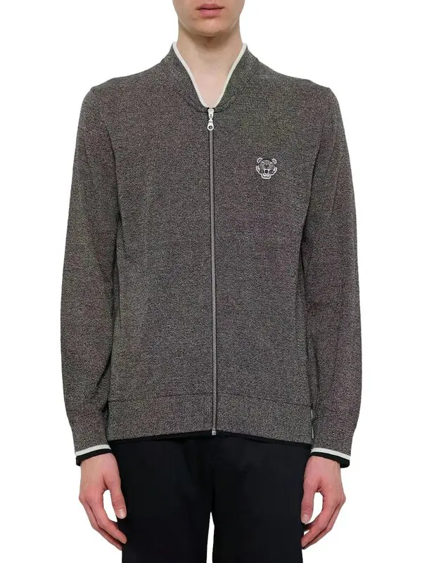 Kenzo Tiger Patch Zip-up Cardigan - Grey