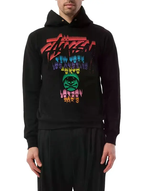 MASTERMIND WORLD X Stüssy Graphic-print Drawstring Hoodie - Black
