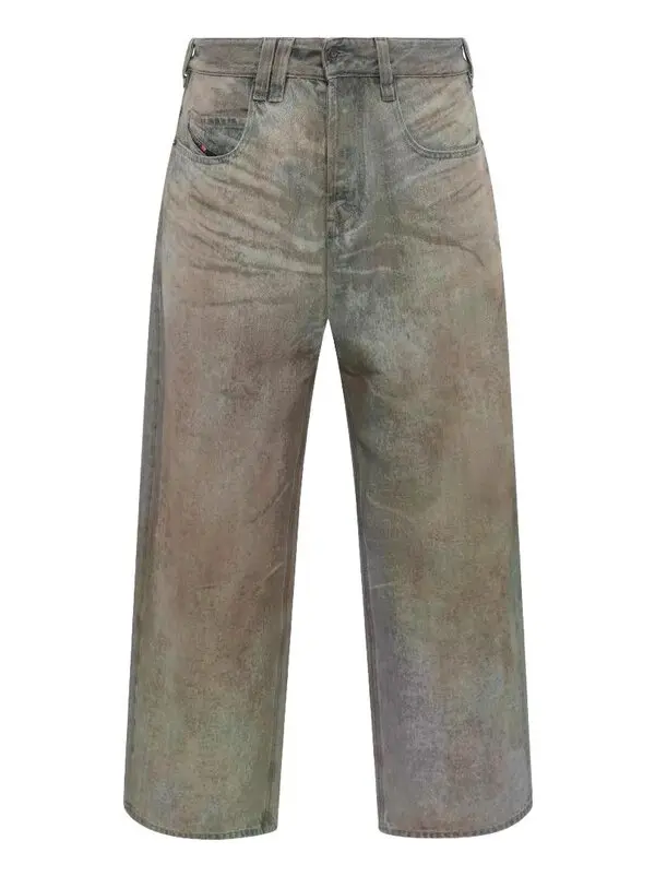 DIESEL® 1997 D-eni-m-fsi2 Distressed Straight-leg Jeans - Grey