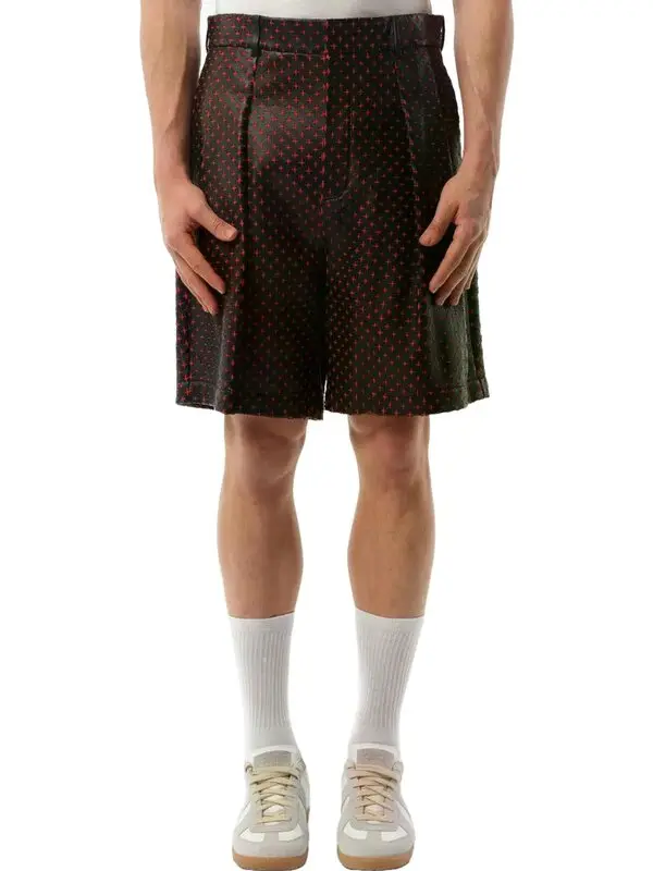 Givenchy Leather Cross-embroidered Shorts - Black
