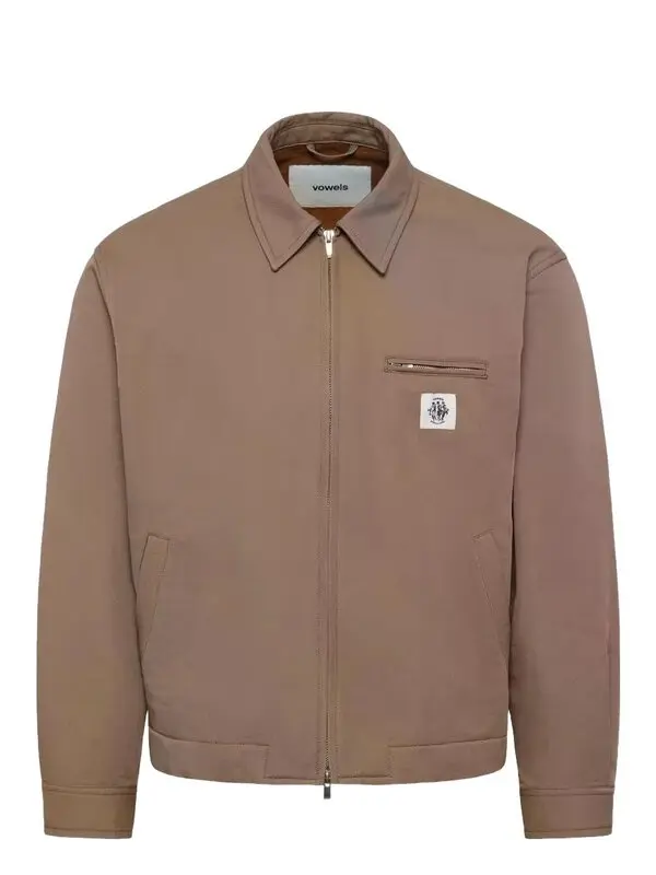 VOWELS Logo-patch Zip-up Jacket - Neutrals