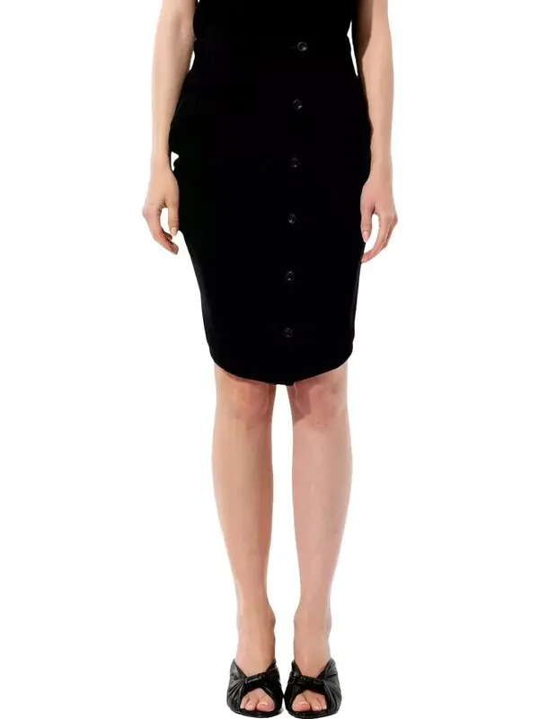 Balenciaga Button-down Pinstripe Skirt - Black