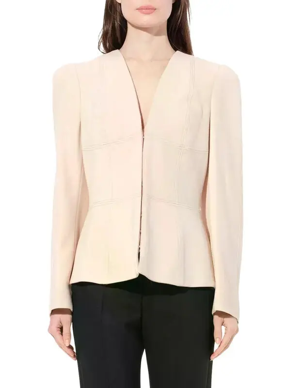 Alexander McQueen Cream Wool Peplum Jacket - Neutrals