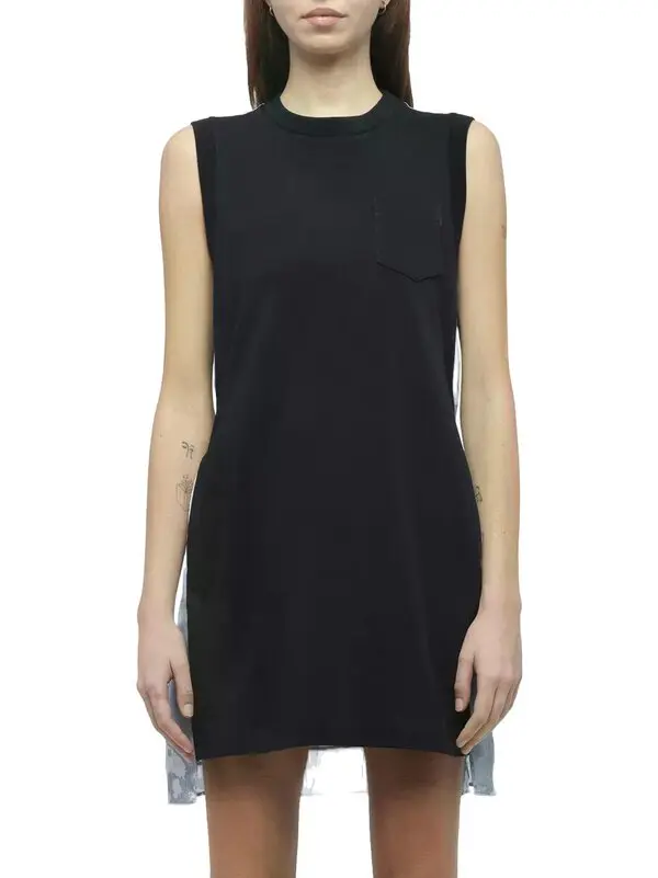 Sacai Denim Panel Dress - Blue