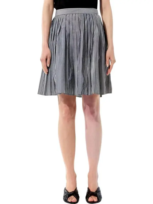 Balenciaga Striped Pleated Skirt - Blue
