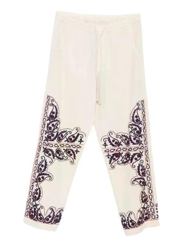 BAZISZT Baziist Paisley Embroidered Trousers - Neutrals