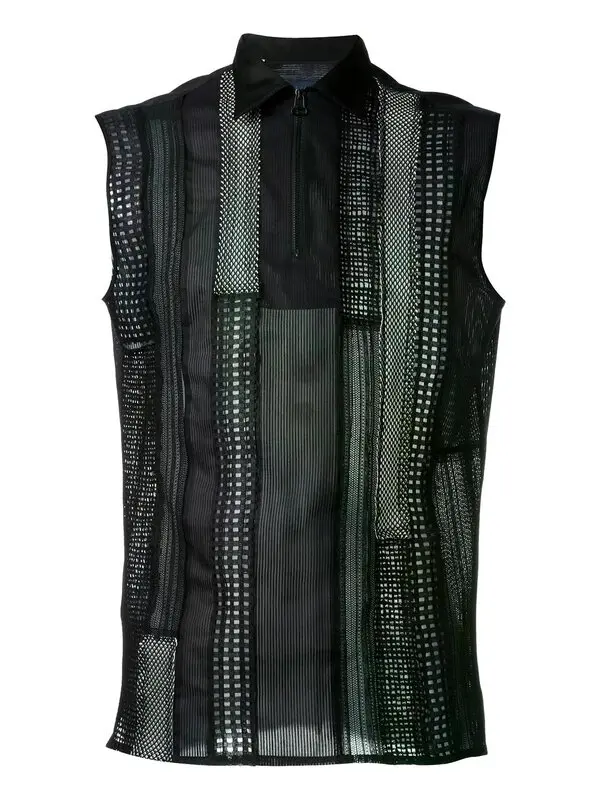LANVIN Sleeveless Patchwork Shirt - Black