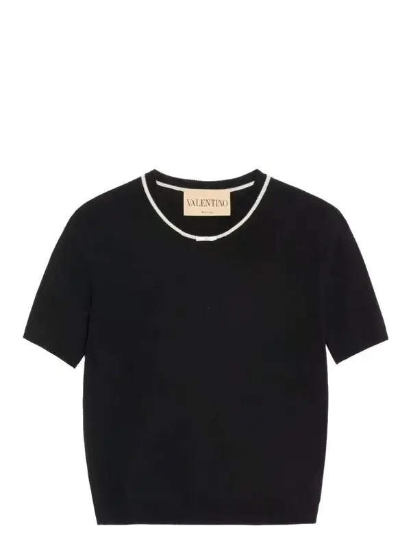 Valentino Garavani Wool Jumper With Vlogo Detail - Black