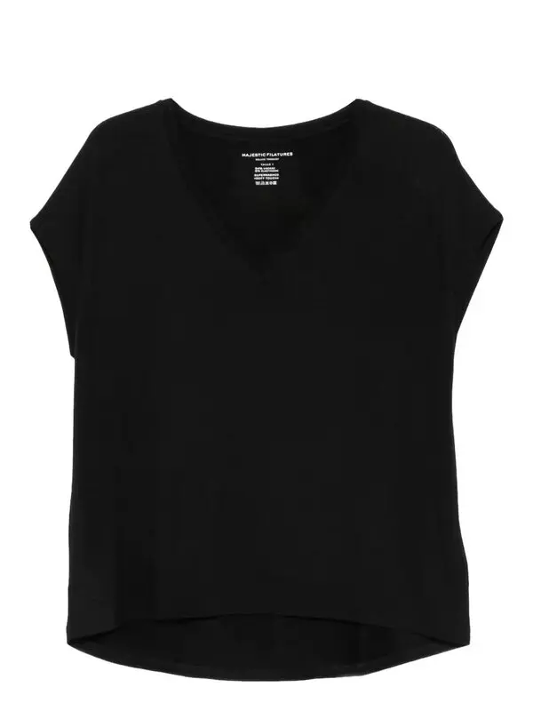 Majestic Filatures V-neck Short-sleeve T-shirt - Black