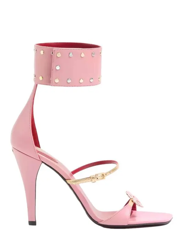 Valentino Garavani Kidskin Sandals With Enamelled Flower - Pink
