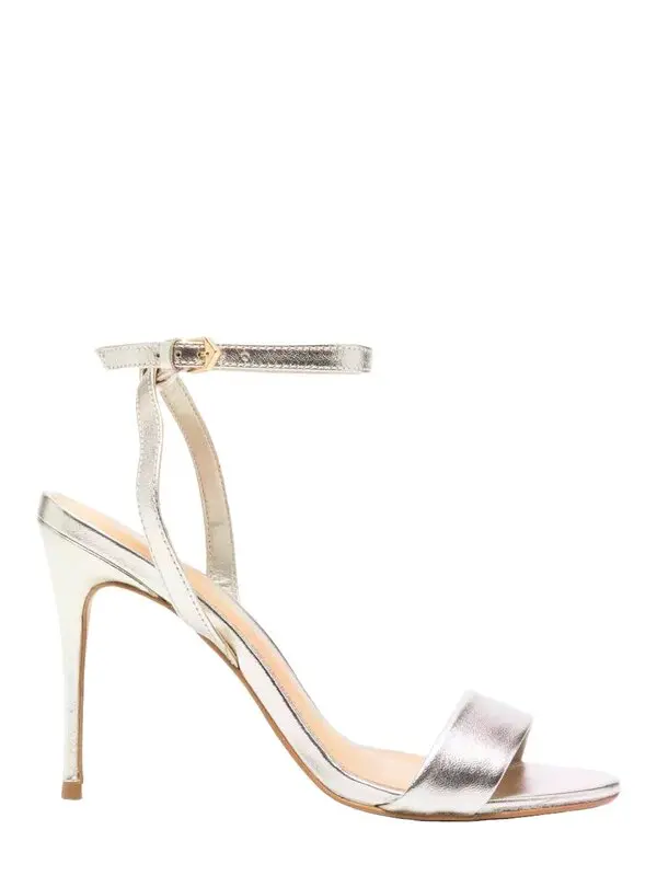 ANDREA CARRANO Metallic Leather Ankle-strap Heeled Sandals - Gold