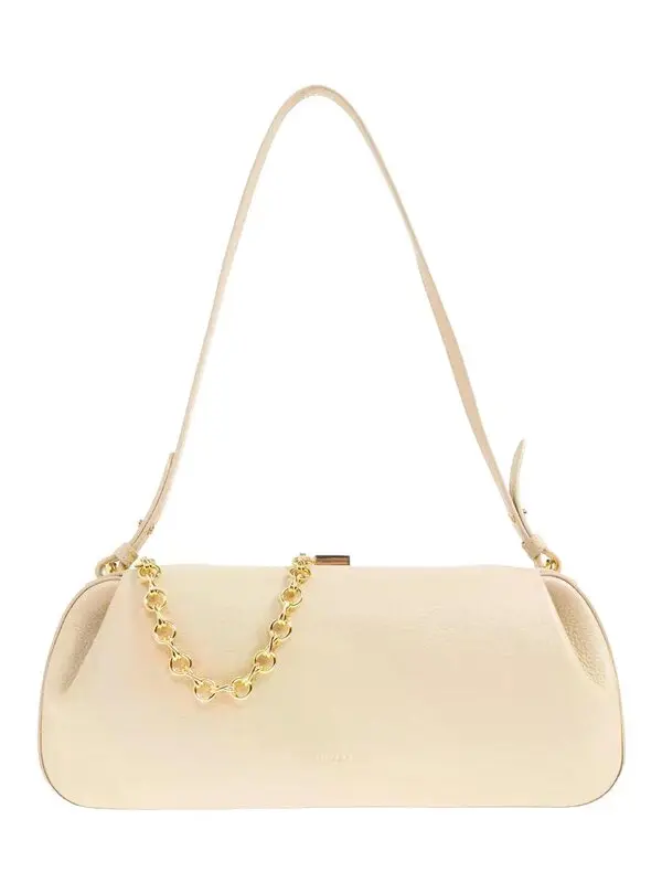 Yuzefi Oyster Chain-detail Grained-leather Tote Bag - Neutrals