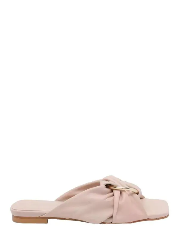 ANGEL ALARCON Knotted Ring Detail Flat Sandals - Pink